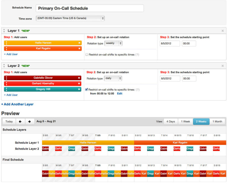 √ Printable On-Call Schedule Template