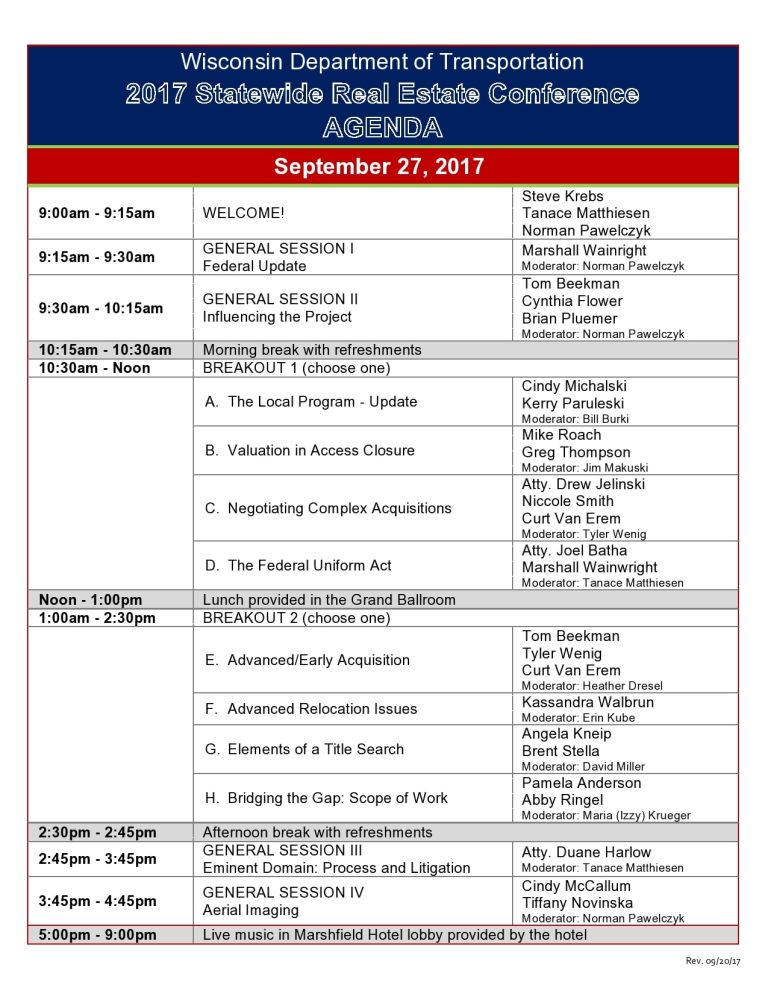 √ One-Day Conference Schedule Template