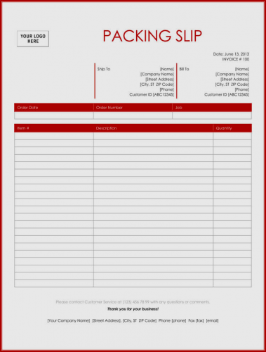 √ Free Printable Packing Slip Template