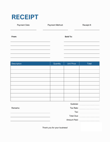 √ Free Printable Painter Receipt Template
