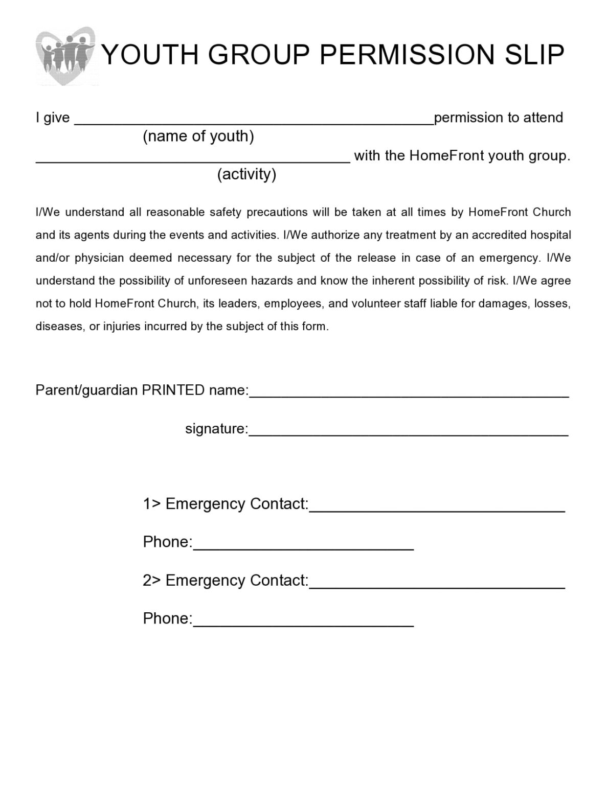 √ Parent Permission Slip Template (Word)