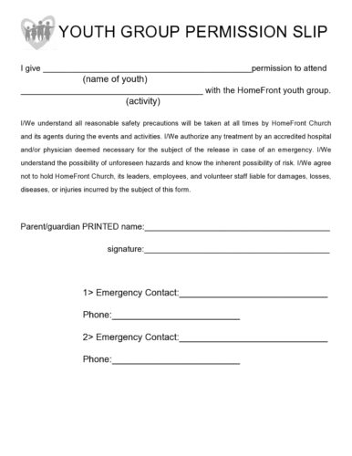 √ Parent Permission Slip Template (Word)