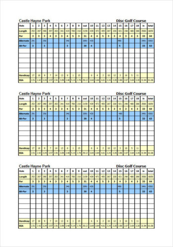 √ Free Printable Golf Scorecard Template