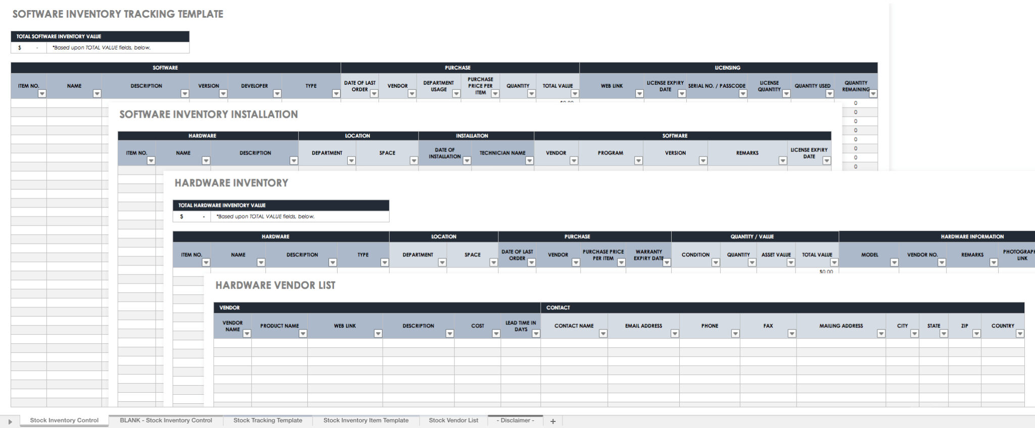 √ Parts Inventory Spreadsheet Template (Excel)
