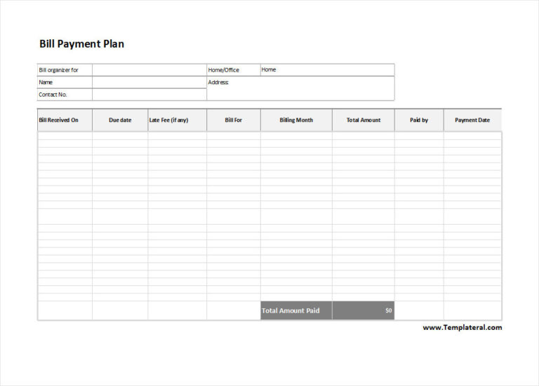 √ Free Payment Plan Template (Excel)