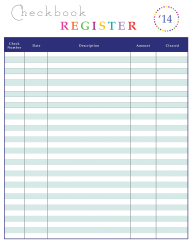 √ Personal Financial Transaction Register Template