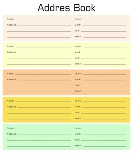 √ Phone Book Template (Word)