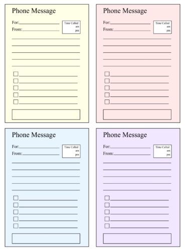 √ Free Phone Message Log Template (Excel)