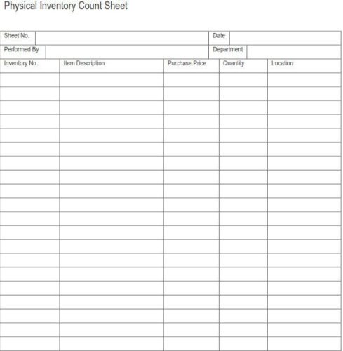 Physical Inventory Count Sheet Template | Templateral