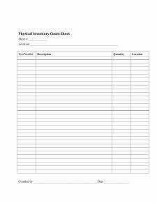 Physical Inventory Count Sheet Template Sample | Templateral