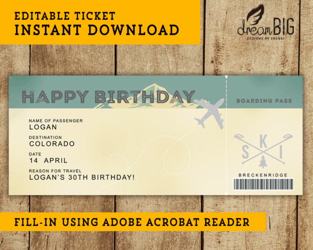 √ Editable Plane Ticket Template (Word)