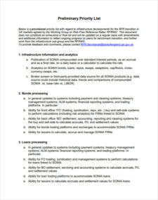 Preliminary Priority List Template | Templateral
