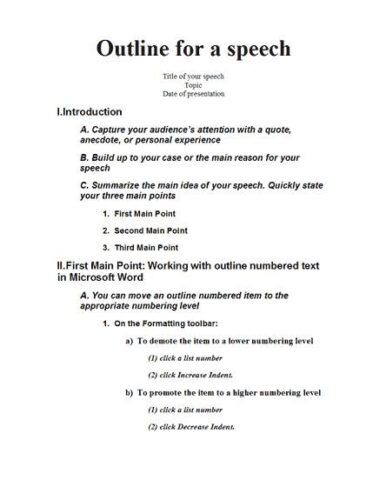 √ Presentation Outline Template (PPT)