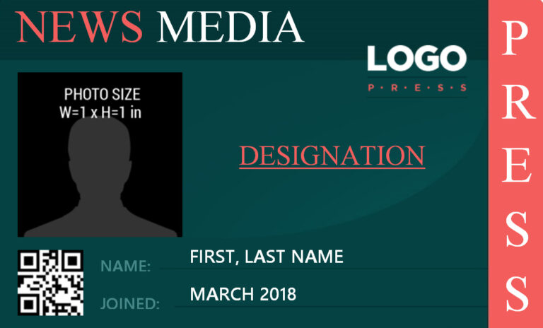 √ Free Printable Press Pass Template