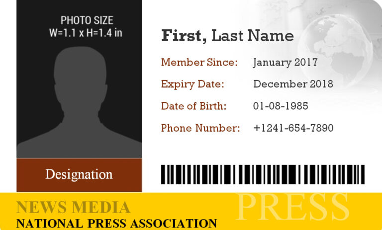 √ Free Printable Press Pass Template