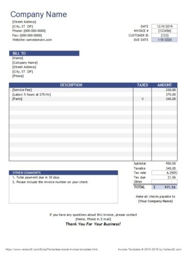 √ Printable Bill Receipt Template