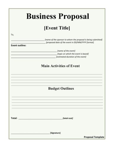 √ Printable Business Proposal Template