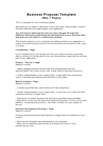 √ Printable Business Proposal Template