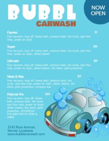 Printable Car Wash Price List Template Example | Templateral