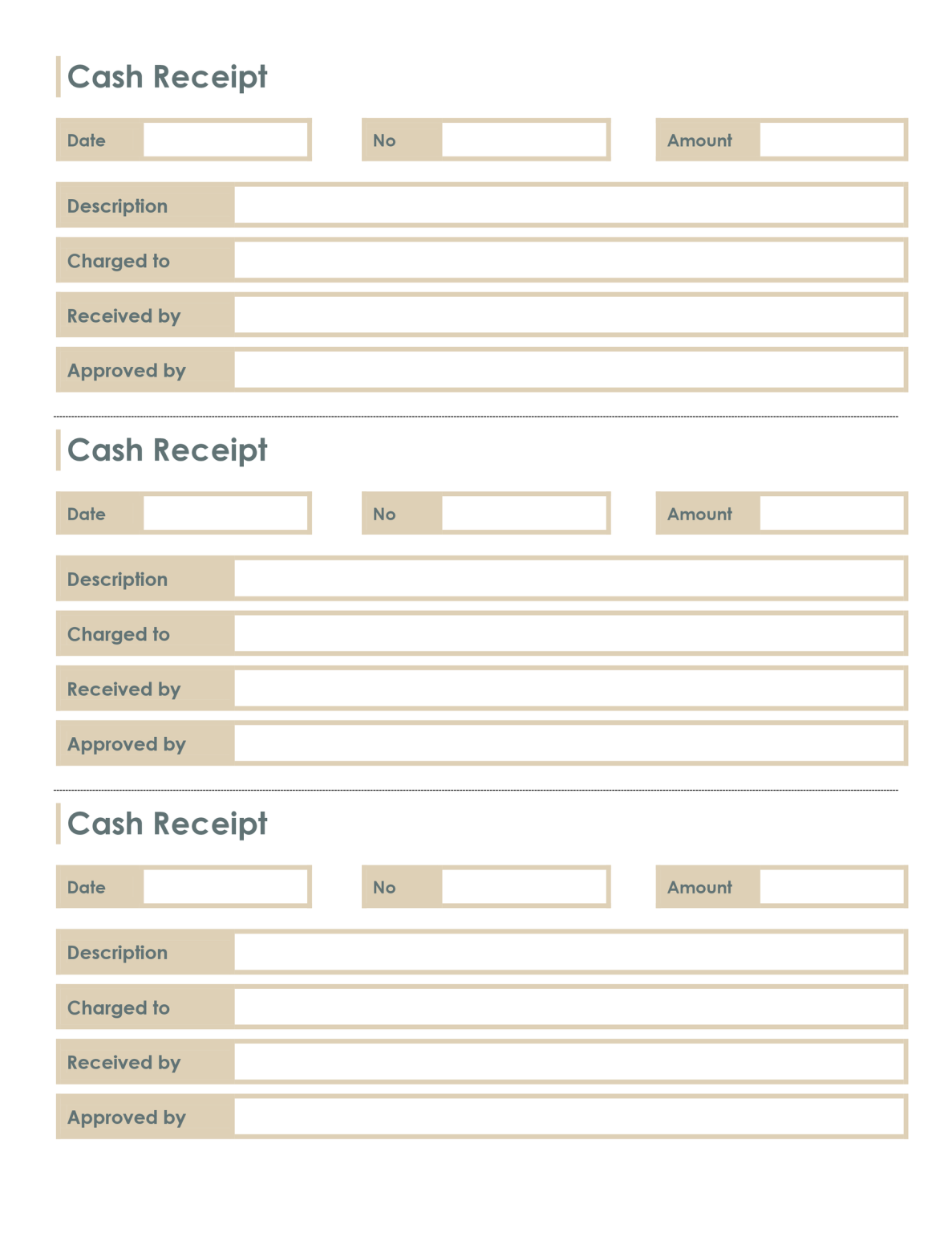 √ Printable Cash Bill Template