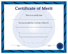 √ Free Printable Certificate of Merit Template