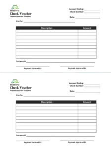 Printable Check Voucher Template | Templateral