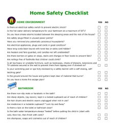 √ Printable Children Safety Checklist Template