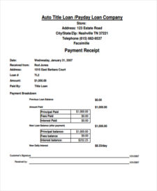 √ Printable Company Receipt Template