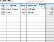 √ Printable Credit Card Use Log Template