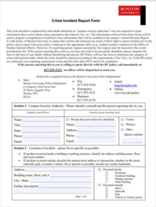 √ Free Printable Crime Report Template