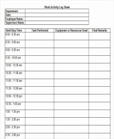 √ Printable Daily Assignment Log Template