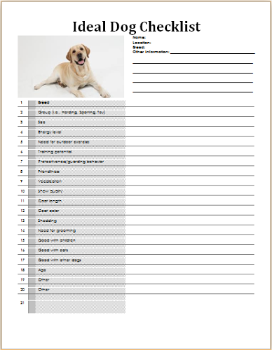 √ Printable Daily Dog Care Checklist Template