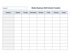 Printable Employee Shift Schedule Template | Templateral