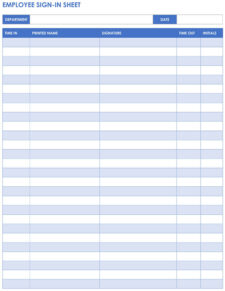 √ Printable Employee Sign-in Sheet Template