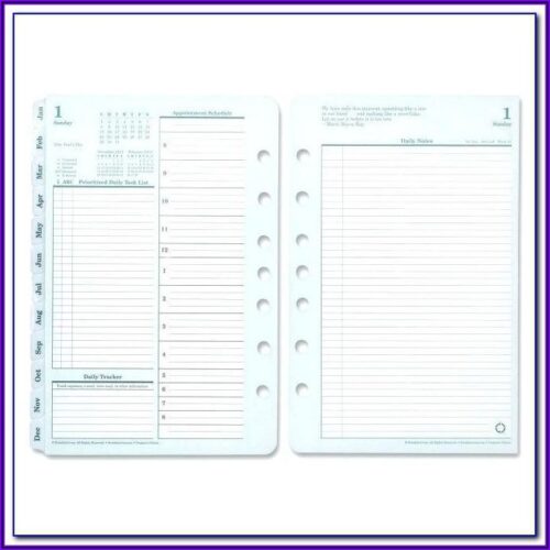 √ Printable Franklin Planner Template