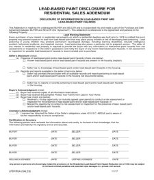 Printable Lead Based Paint Disclosure Form Sample | Templateral