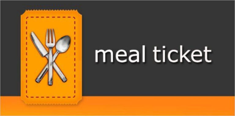√ Free Printable Meal Ticket Template