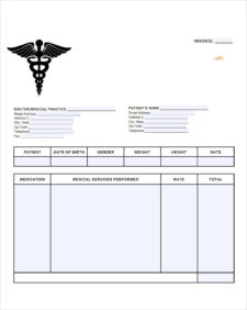 Printable Mental Health Invoice Template | Templateral