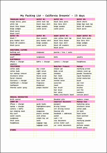√ Printable Moving Packing List Template