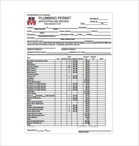 √ Printable Plumbing Receipt Template