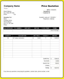 √ Printable Price Quotation Template