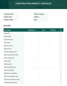 √ Printable Project Completion Checklist Template