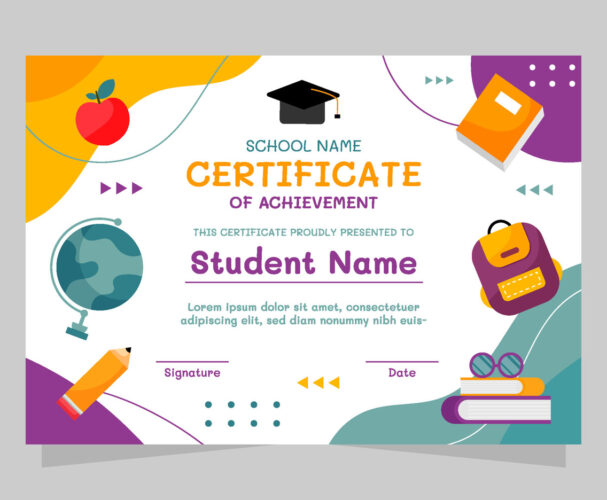 √ Printable School Certificate Template