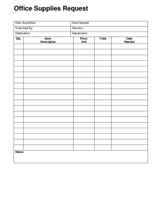 √ Printable Supply Order Sheet Template