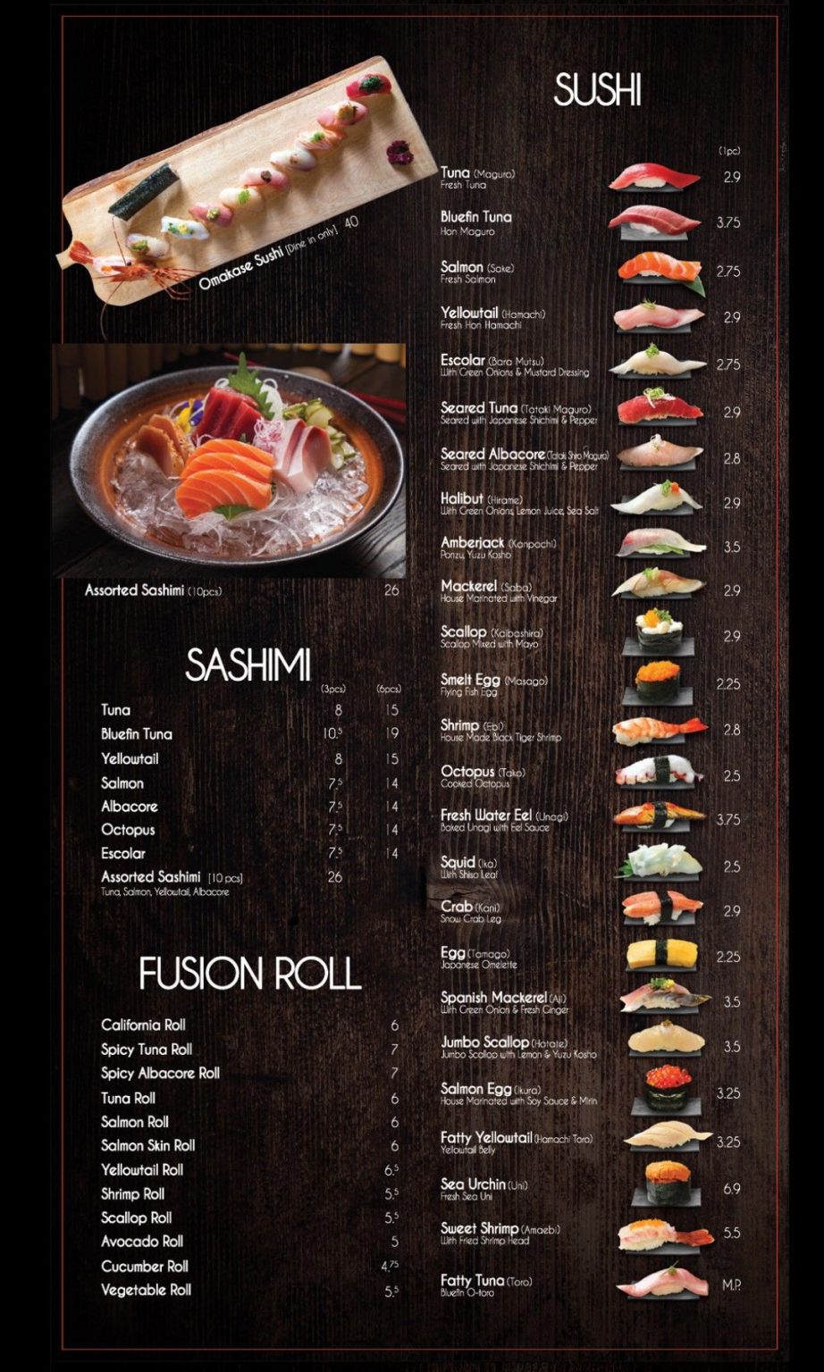 Printable Sushi Menu Template | Templateral