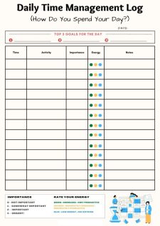 Printable Time Management Worksheet Template | Templateral