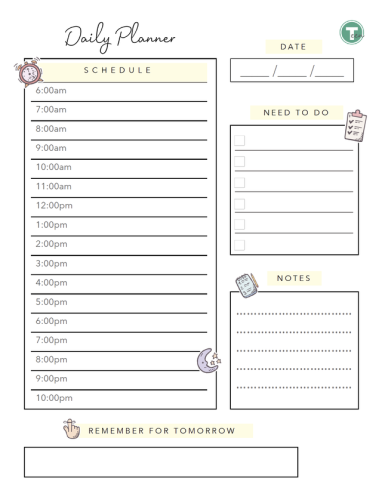 Printable Time Management Worksheet Template Example | Templateral
