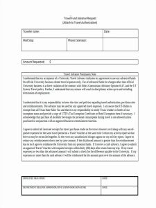 Printable Travel Advance Request Form Example | Templateral
