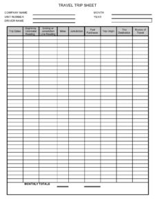 √ Printable Travel Log Template