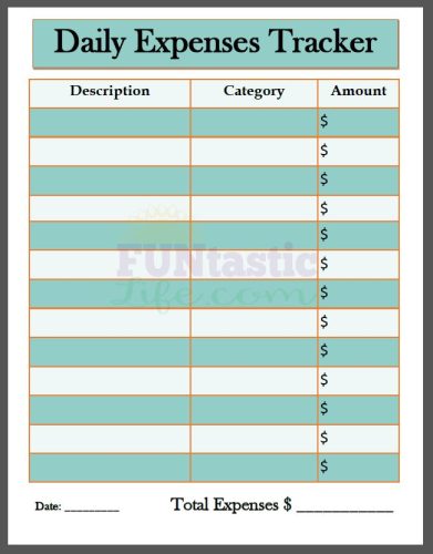 √ Printable Trip Expenses Tracker Template